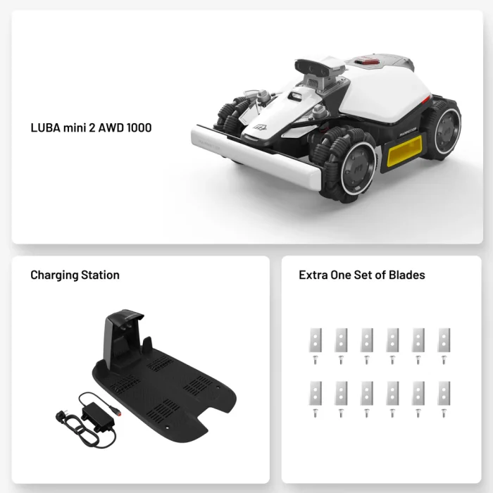 LUBA Mini 2 AWD 1000: Perimeter Wire Free Robot Lawn Mower | Luba Baltics